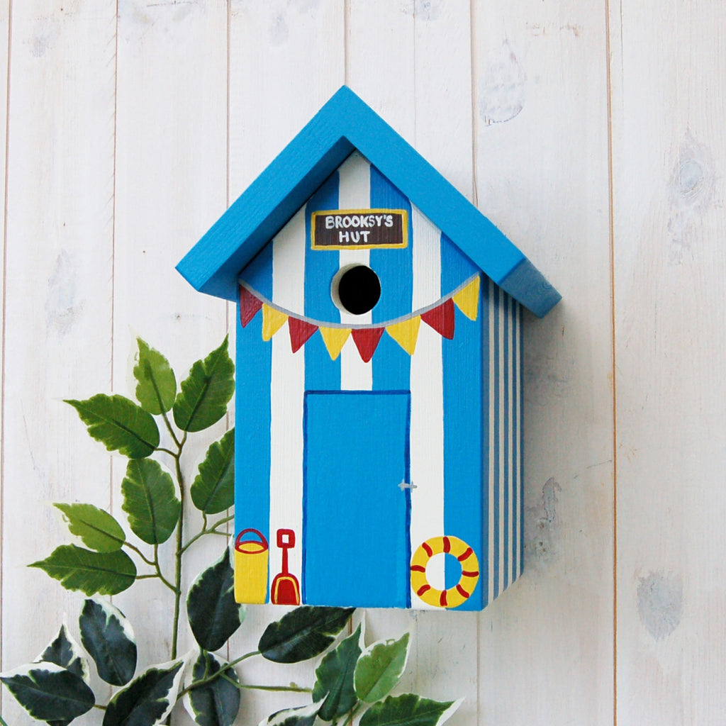 Personalised Beach Hut Bird Box - Birthday Gift - Wedding Gift ...
