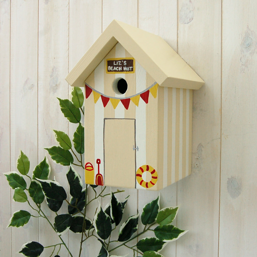 Personalised Beach Hut Bird Box - Birthday Gift - Wedding Gift ...