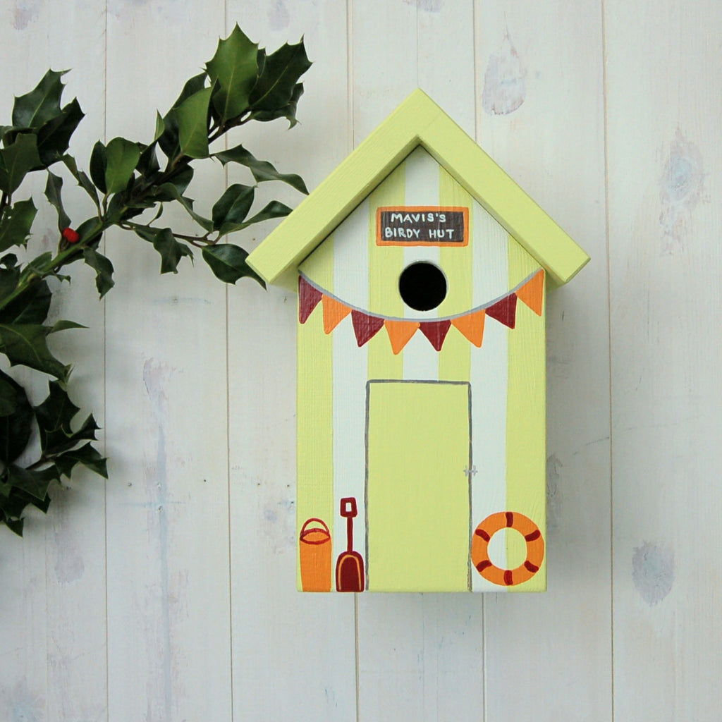 Personalised Beach Hut Bird Box - Birthday Gift - Wedding Gift ...