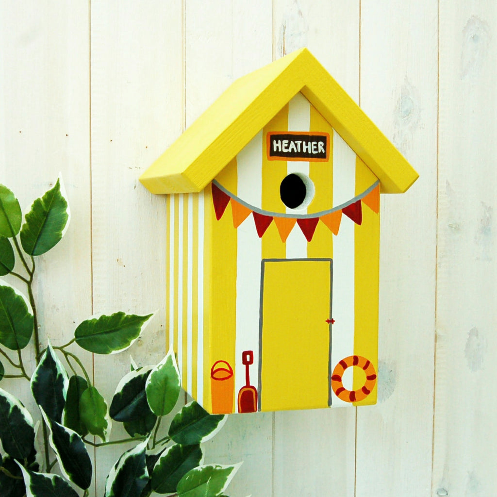 Personalised Beach Hut Bird Box - Birthday Gift - Wedding Gift ...
