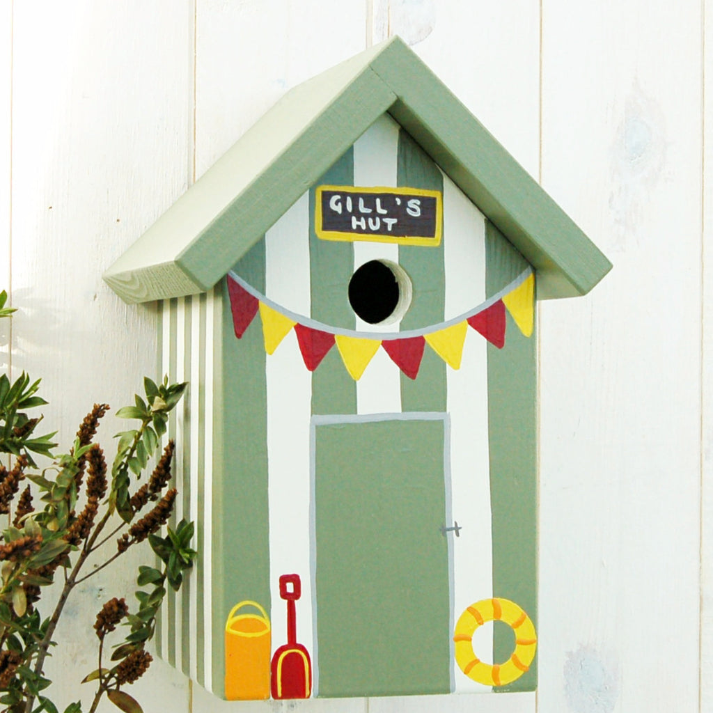Personalised Beach Hut Bird Box - Birthday Gift - Wedding Gift ...