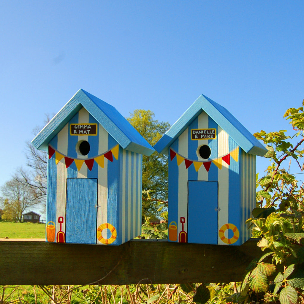 Personalised Beach Hut Bird Box - Birthday Gift - Wedding Gift ...