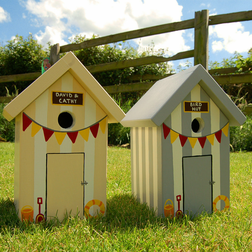 Personalised Beach Hut Bird Box - Birthday Gift - Wedding Gift ...