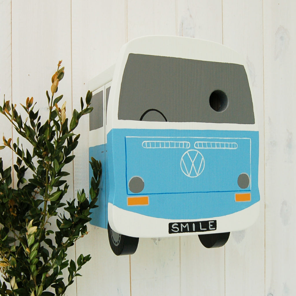 Personalised Campervan Bay Bird Box - Campervan Gift - Retirement Gift ...