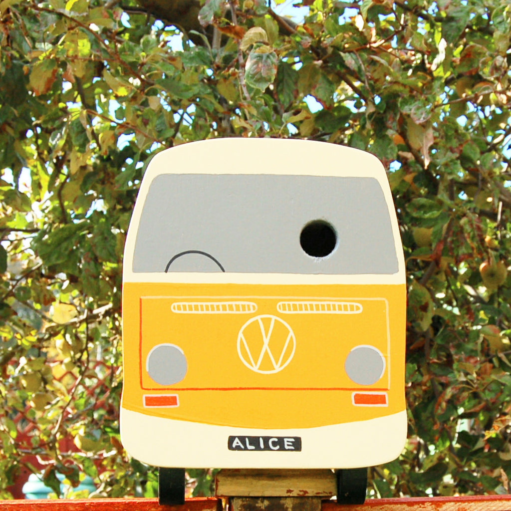Personalised Campervan Bay Bird Box - Campervan Gift - Retirement Gift ...