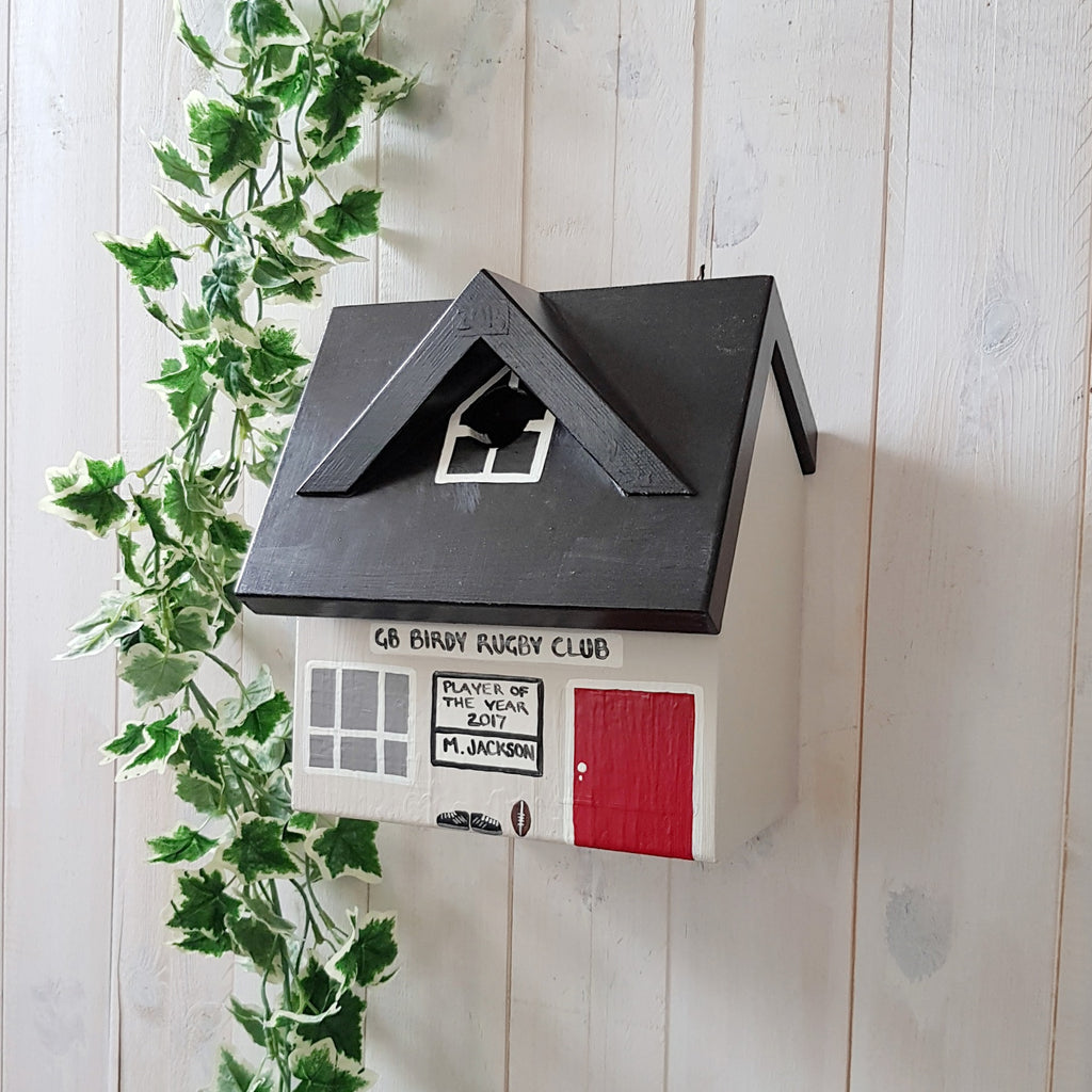 Personalised Rugby Club Bird Box - Birthday Gift - Rugby Player Gift ...